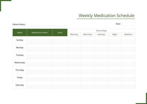 40 Great Medication Schedule Templates Medication Calendars