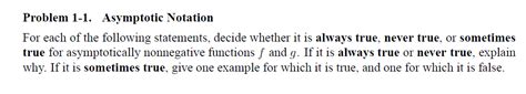solved asymptotic notation for each of the following