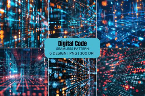 digital code seamless pattern background graphic by gooboat · creative