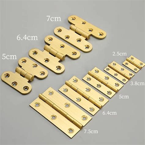 Mini Brass Hinges Brushed Brass Cabinet Drawer Hinges Brass Etsy