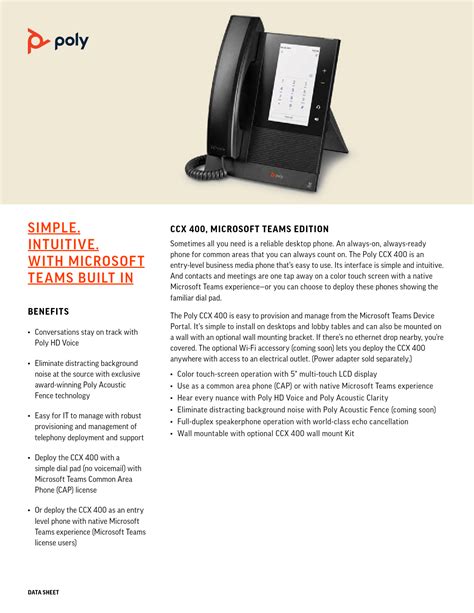 Poly Ccx 400 Touchscreen Phone Instruction Manual