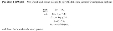 Solved Problem 1 10 Pts Use Branch And Bound Method To