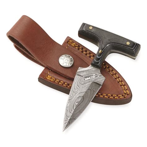 Szco Black Micarta Push Dagger Damascus Fixed Blade Knife Sportsmans Guide