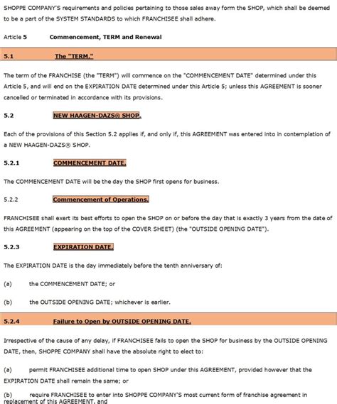 Franchise Agreement Template Excel Word Template Artofit