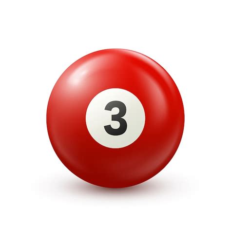 Premium Vector Billiard Red Pool Ball With Number 3 Snooker Or Lottery Ball On White