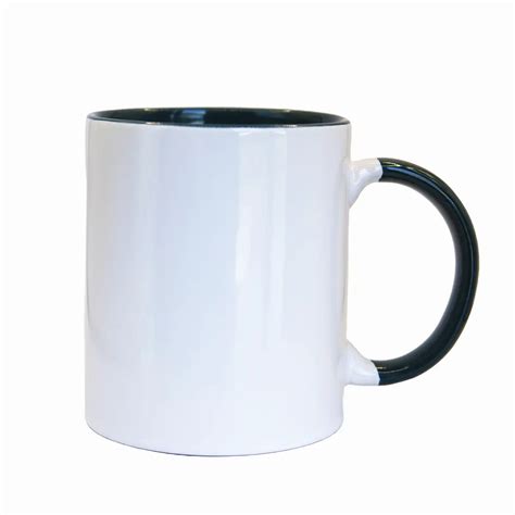 Caneca Branca Com Alça E Interior Preto 325ml Importada Sublimador