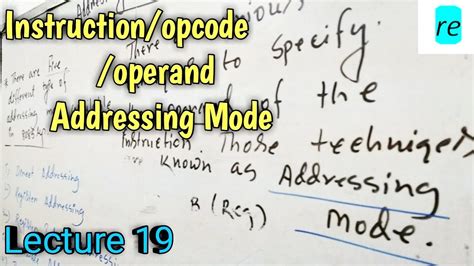 Instructionopcodeoperand And Addressing Modepart 19 Youtube