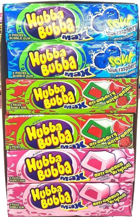 Buy Hubba Bubba 18 Pack Bubble Gum Variety Pack Original Strawberry Watermelon Sour Blue