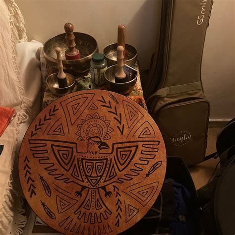 Sacred ”shamanic Bird” Vegan Drum Deep Bass Healing Tool Tunable