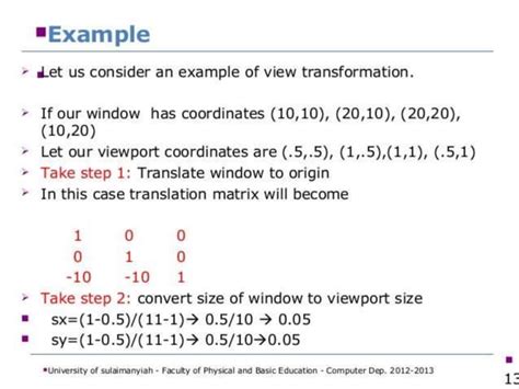 window to viewport transformationandmatrix representation of homogeneous