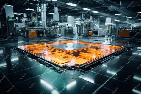 Premium Ai Image High Tech Semiconductor Fabrication Plant Generative Ai