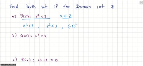 Find The Truth Set Of Each Of These Predicates Where The Domain Is The