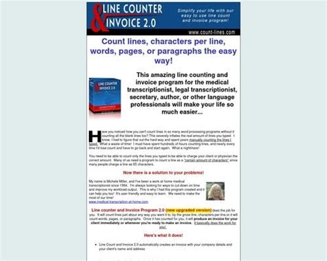 Count Lines The Easy Line Counter And Invoice Program Software By