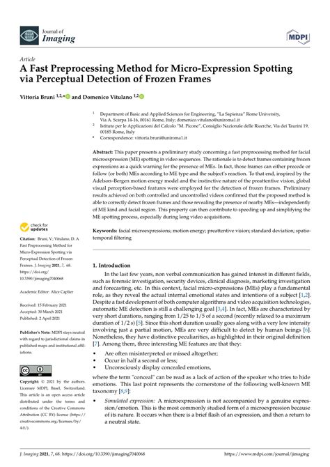 Pdf A Fast Preprocessing Method For Micro Expression Spotting Via
