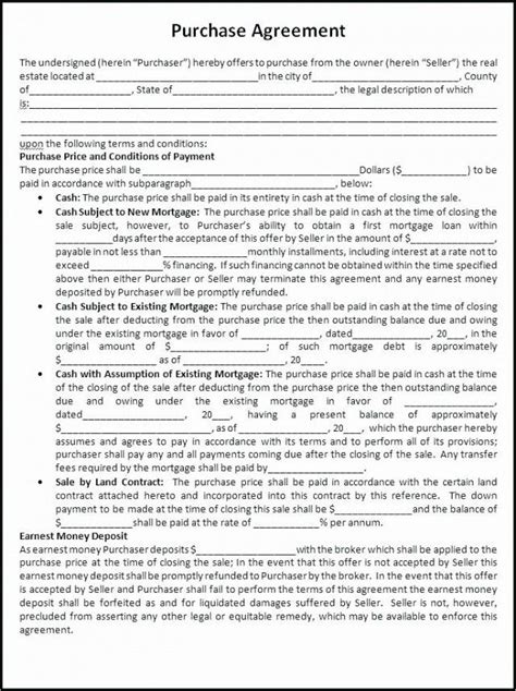 Owner Financed Home Contract Template