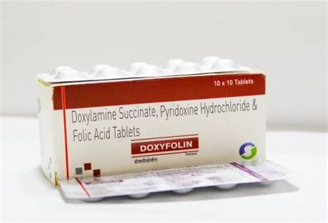 Doxyfolin Plus Doxylamine Succinate Pyridoxine Tablet Packaging Type Box Packaging Size