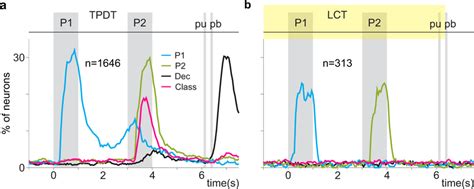 s2 population coding dynamics during the tpdt and lct a b percentage of
