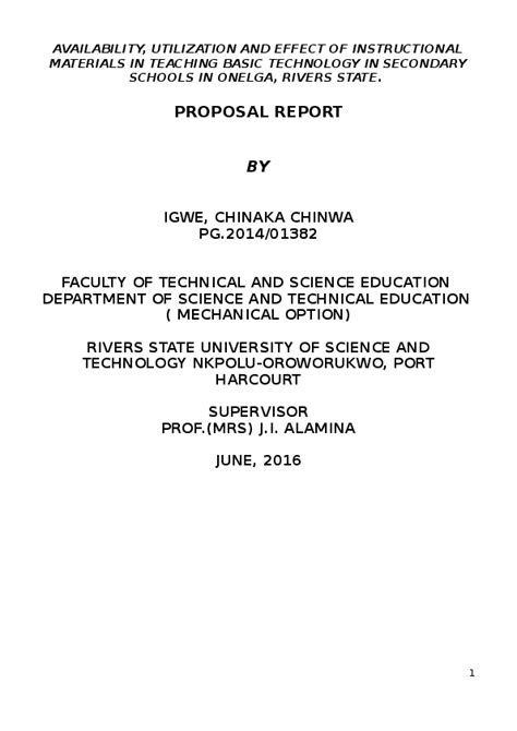 Doc Availability Utilization And Effect Of Instructional Materials In Teaching Basic