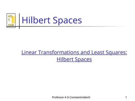 2 Linear Transformations And Least Squares Ppt