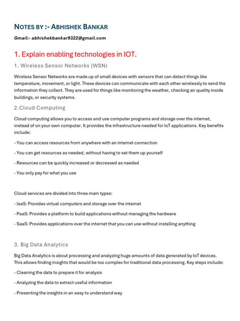 Sppu Iot Insem Notes By Abhishek Bankar Pdf Internet Of Things