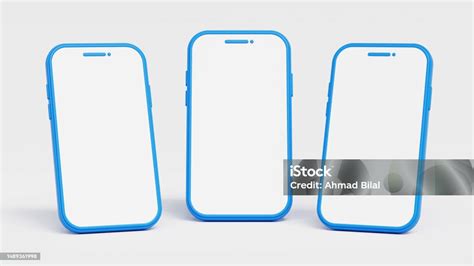 프리젠테이션 응용 프로그램 표시 정보 그래픽을 위한 여러 스마트폰의 미니멀한 현대 점토 모형 3d 그림 0명에 대한 스톡 사진 및 기타 이미지 Istock