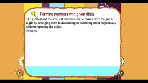 Explore Math Class 4 Unit 01 09 Forming Numbers With Given Digits Youtube