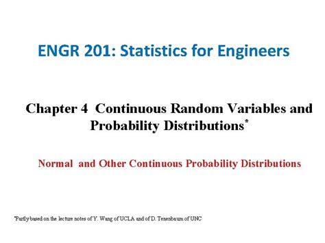 Engr 201 Statistics For Engineers Chapter 4 Continuous