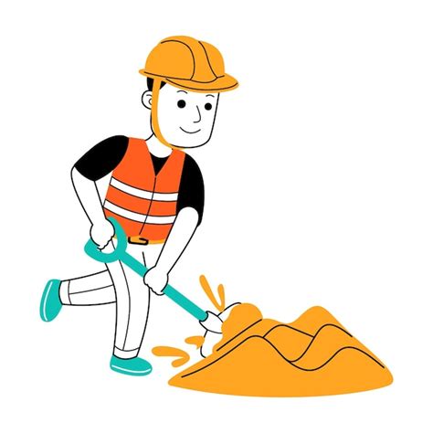Ilustración De Vector De Joven Constructor Vector Premium