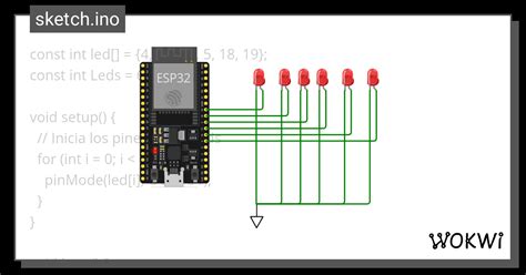 conteo binario decendente y asendente wokwi esp32 stm32 arduino