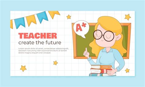 Free Vector Hand Drawn Teacher Career Banner Template