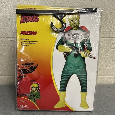 01751205 Spirit Halloween Mars Attacks Adult Green Martian Costume Size