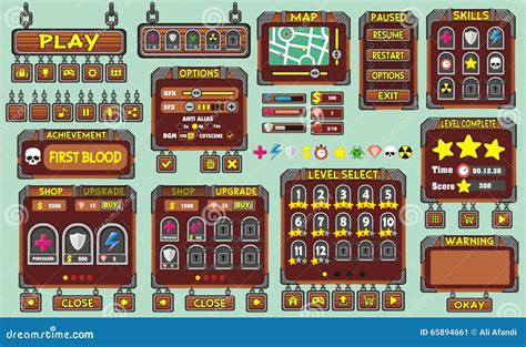 game gui 49 stock vector illustration of resource play 65894661