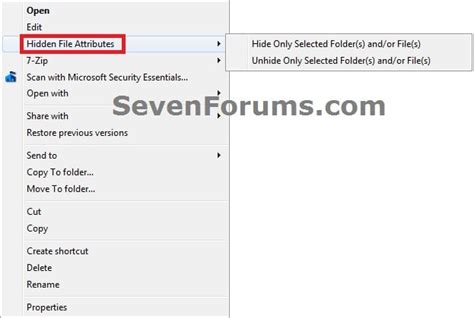 File And Folder Add Hide And Unhide To Context Menu Tutorials