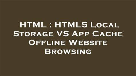 What Is Html5 Local Storage At Richard Groves Blog