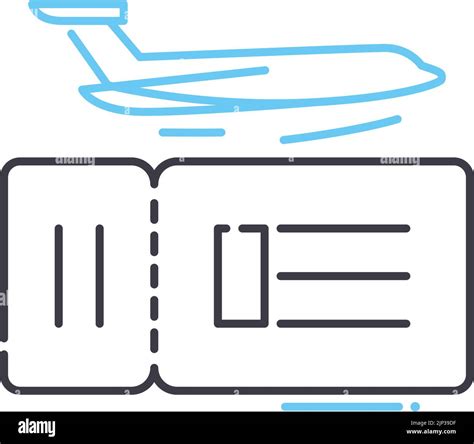Boarding Pass Line Icon Outline Symbol Vector Illustration Concept Sign Stock Vector Image