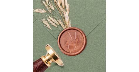 Simple Modern Custom Stack Two Monogram Initials Wax Seal Stamp Zazzle