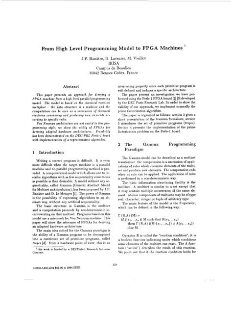 From High Level Programming Model To Fpga Machines Pdf Field Programmable Gate Array