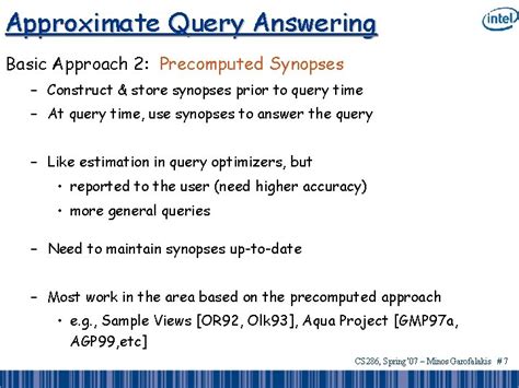 A Quick Introduction To Approximate Query Processing Cs