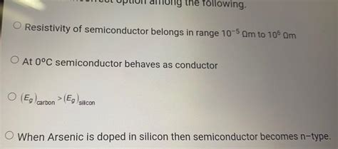 Answered Ong The Following Resistivity Of Semiconductor Belongs In Kunduz