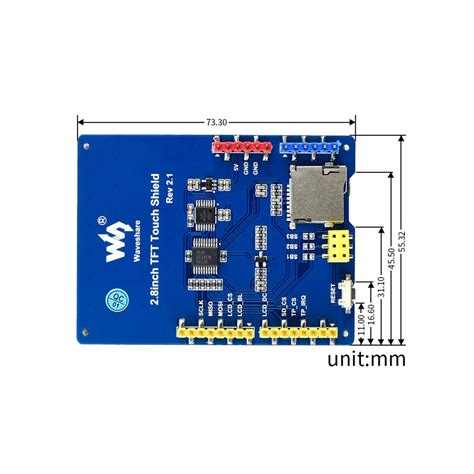 Waveshare 2 8 Inch Tft Display Shield 320 240 Pixels With Touchscreen For Arduino Ws 10684