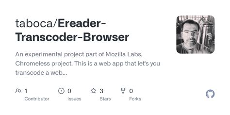 Github Taboca Ereader Transcoder Browser An Experimental Project