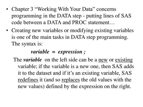 Ppt Sas Uses The Usual Arithmetic Signs