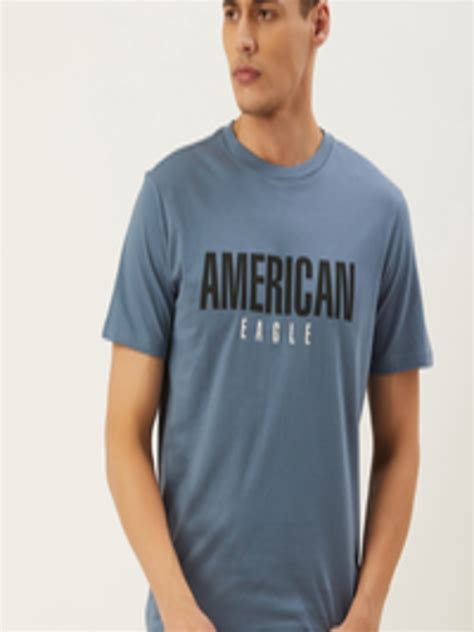 Buy American Eagle Outfitters Men Blue Printed Round Neck T Shirt