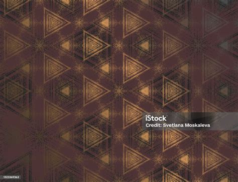 메탈릭 골드 틴트 질감의 만화경 육각형 패턴이 있는 기하학적 추상 버건디 갈색에 대한 스톡 벡터 아트 및 기타 이미지 갈색 금 금속 금색 Istock