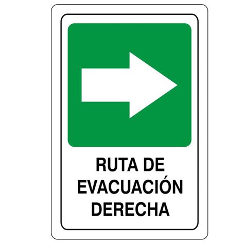 Señal Evacuacion Ruta Evacuacion Derecha 22x15 Generico Falabella