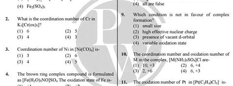 The Coordination Number And Oxidation Number Of Filo