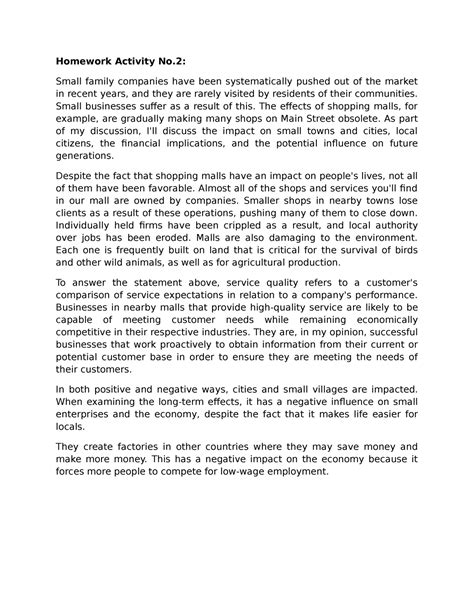 Homework Activity No Lecture Notes 1 Homework Activity No Small