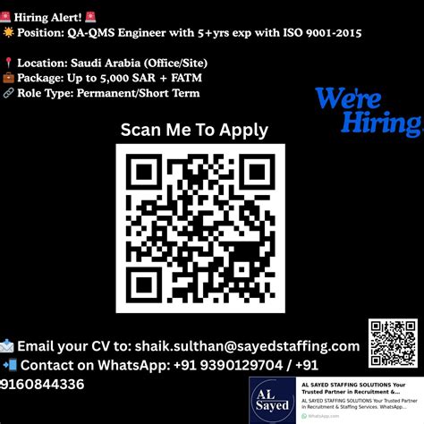 Hiring Jobvacancy Qaengineer Qms Qualityassurance
