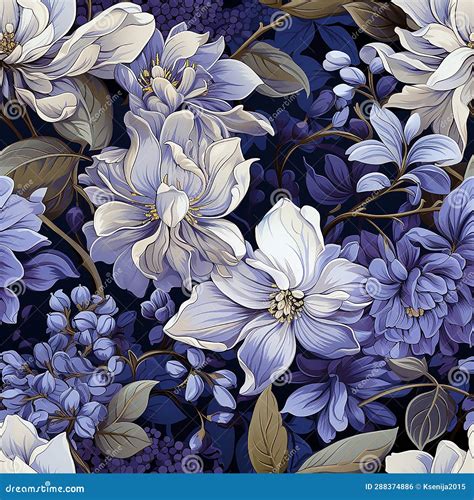 Wallpaper Tilable Pattern Of Flowers Stock Illustration Illustration