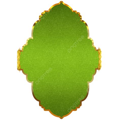 Etiqueta De Marco De Título Islámico Verde Banner Adorno De Lujo Png